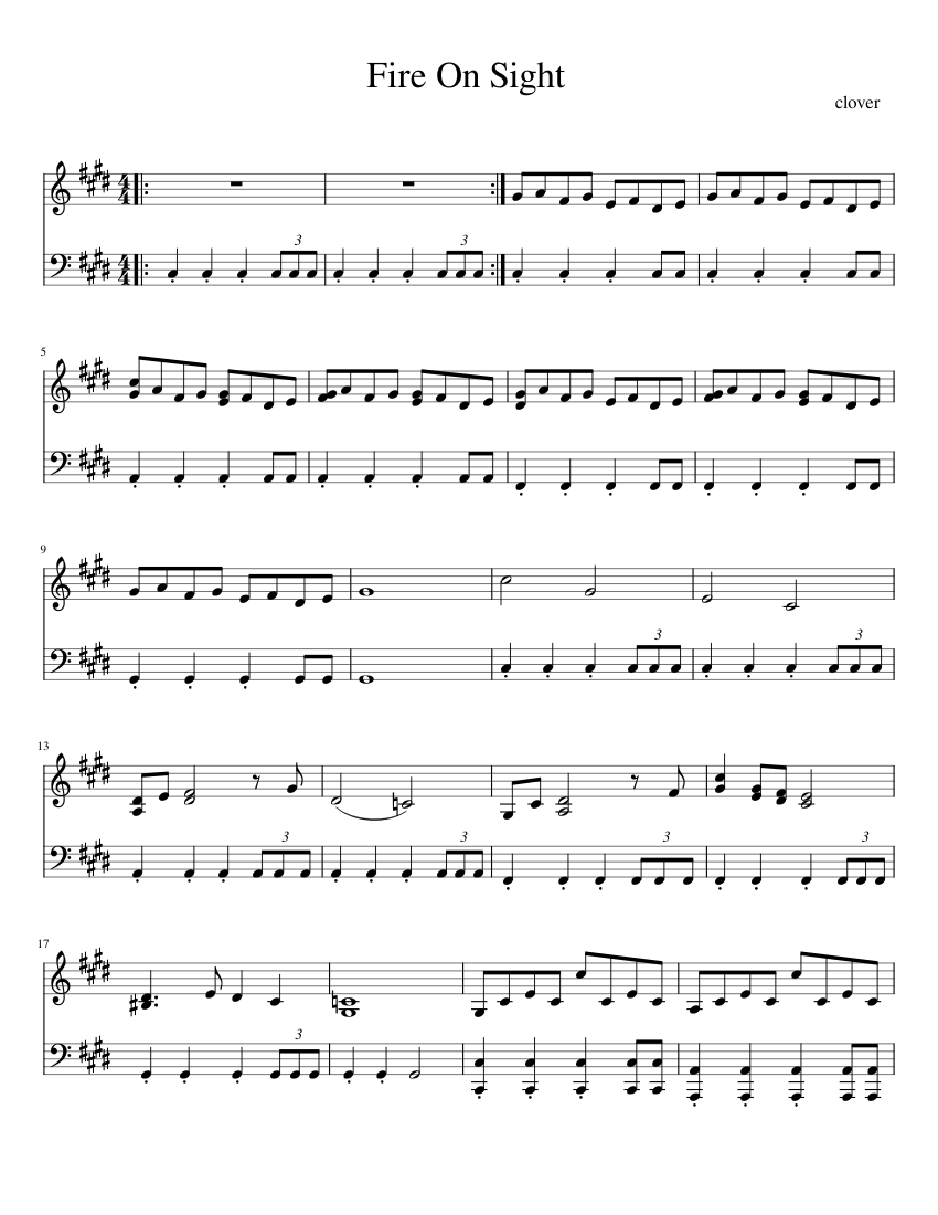 Fire On Sight Sheet music for Piano (Solo) Easy | Musescore.com