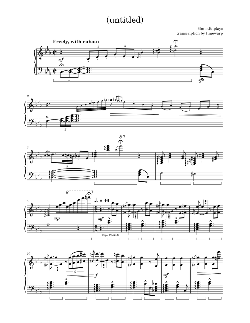 (untitled) – mistfulplays (untitled) - mistfulplays Sheet music for ...