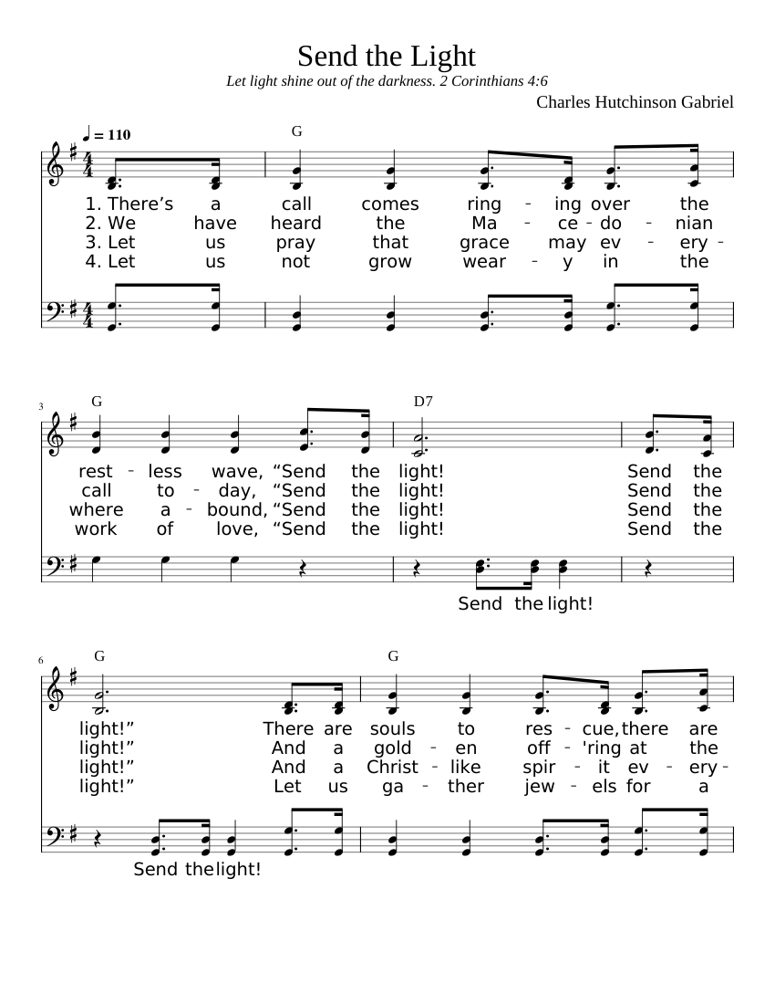 Send The Light Sheet Music for Piano (Piano Quartet) | MuseScore.com