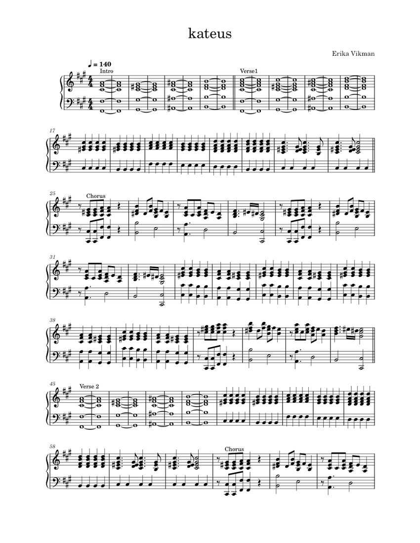 Kateus – erika vikman - piano tutorial