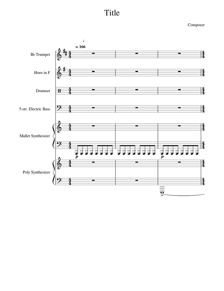 doom_3 Sheet music for Trumpet in b-flat, French horn, Bass guitar ...