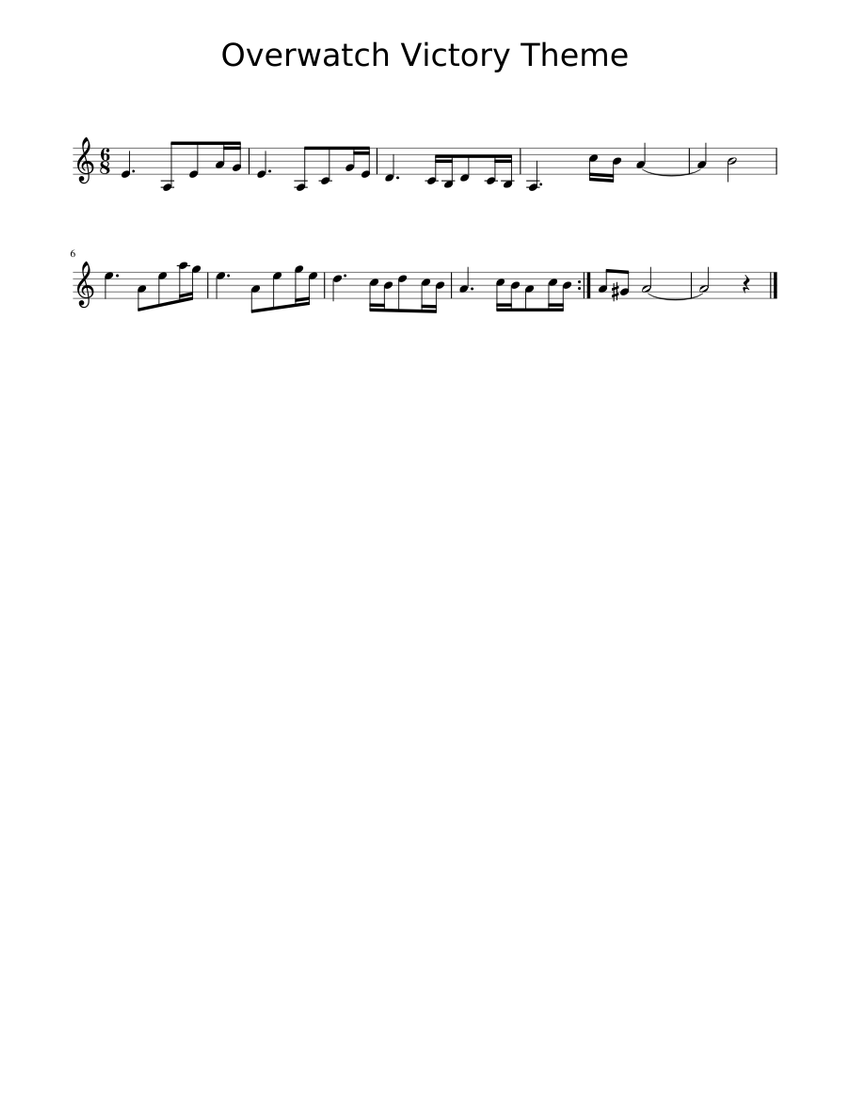 Overwatch Victory Theme Sheet music for Piano (Solo) Easy | Musescore.com
