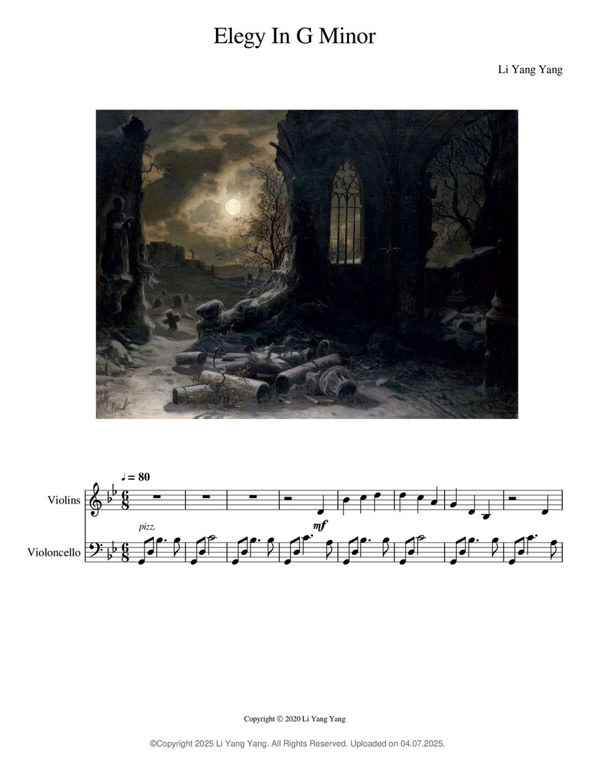 Elegy no 1 Sheet music for Vocals, Violin, Viola, Cello & more ...