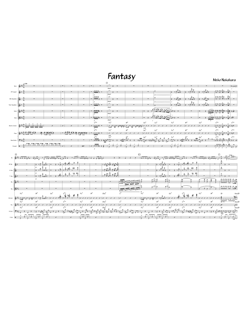 Fantasy - Meiko Nakahara Sheet Music with Chords for Piano, Vocals ...