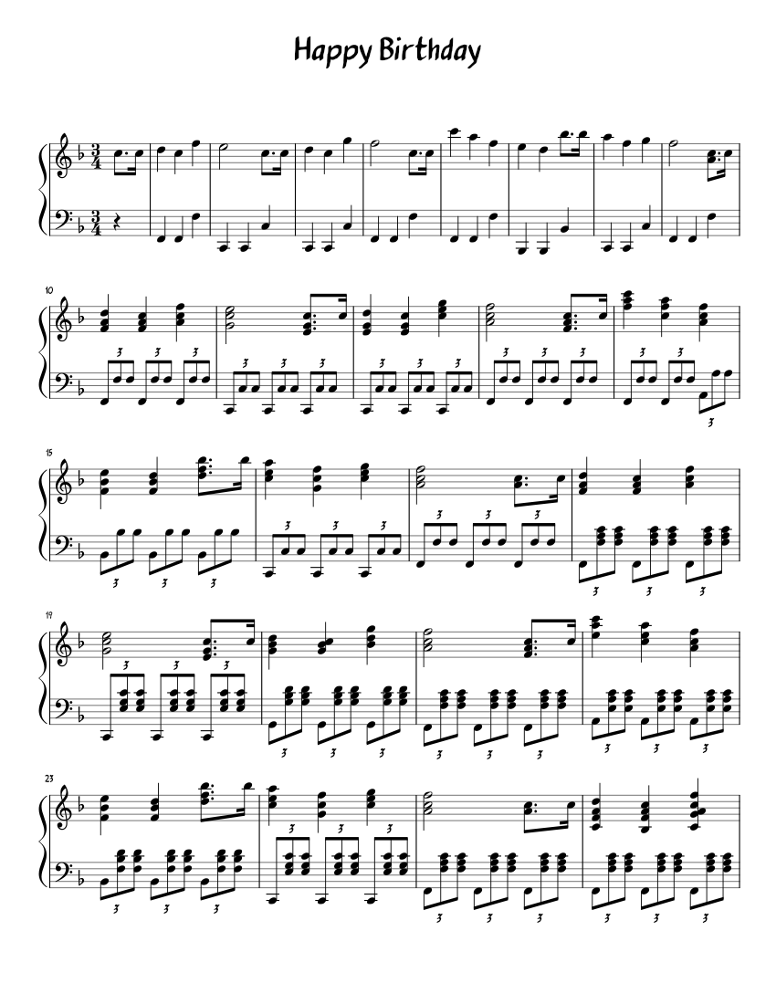 Happy Birthday Sheet music for Piano (Solo) | Musescore.com