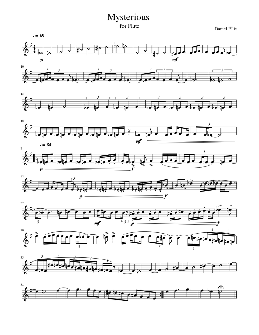 Mysterious Sheet Music for Flute (Solo) | MuseScore.com