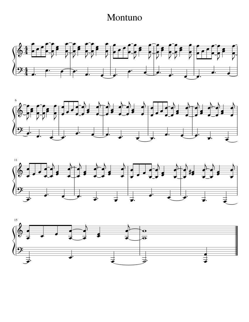 Montuno Sheet Music for Piano (Solo) Easy | MuseScore.com