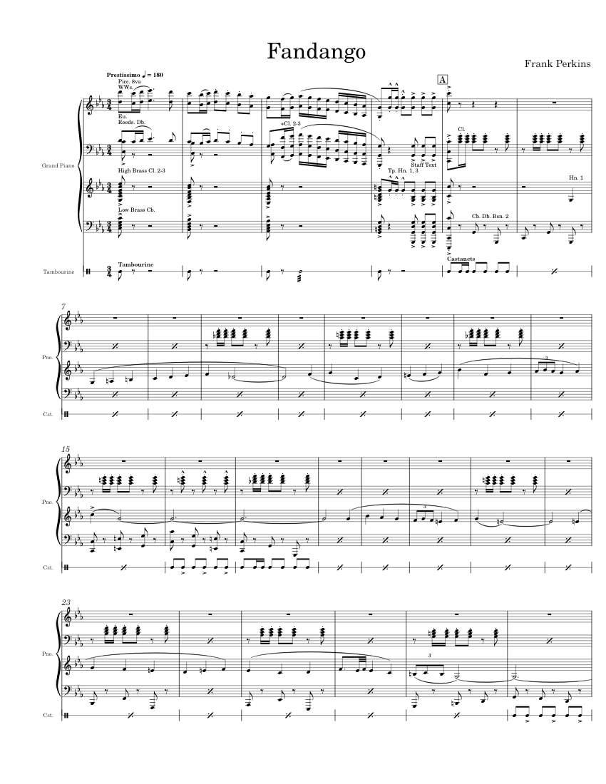 Fandango (Condensed Score) - Frank Perkins Sheet Music for Piano ...