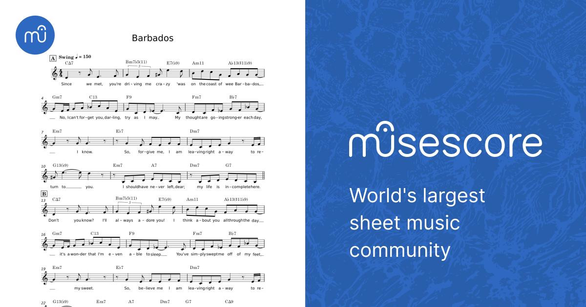 Barbados Sheet music for Synthesizer (Solo) | Musescore.com