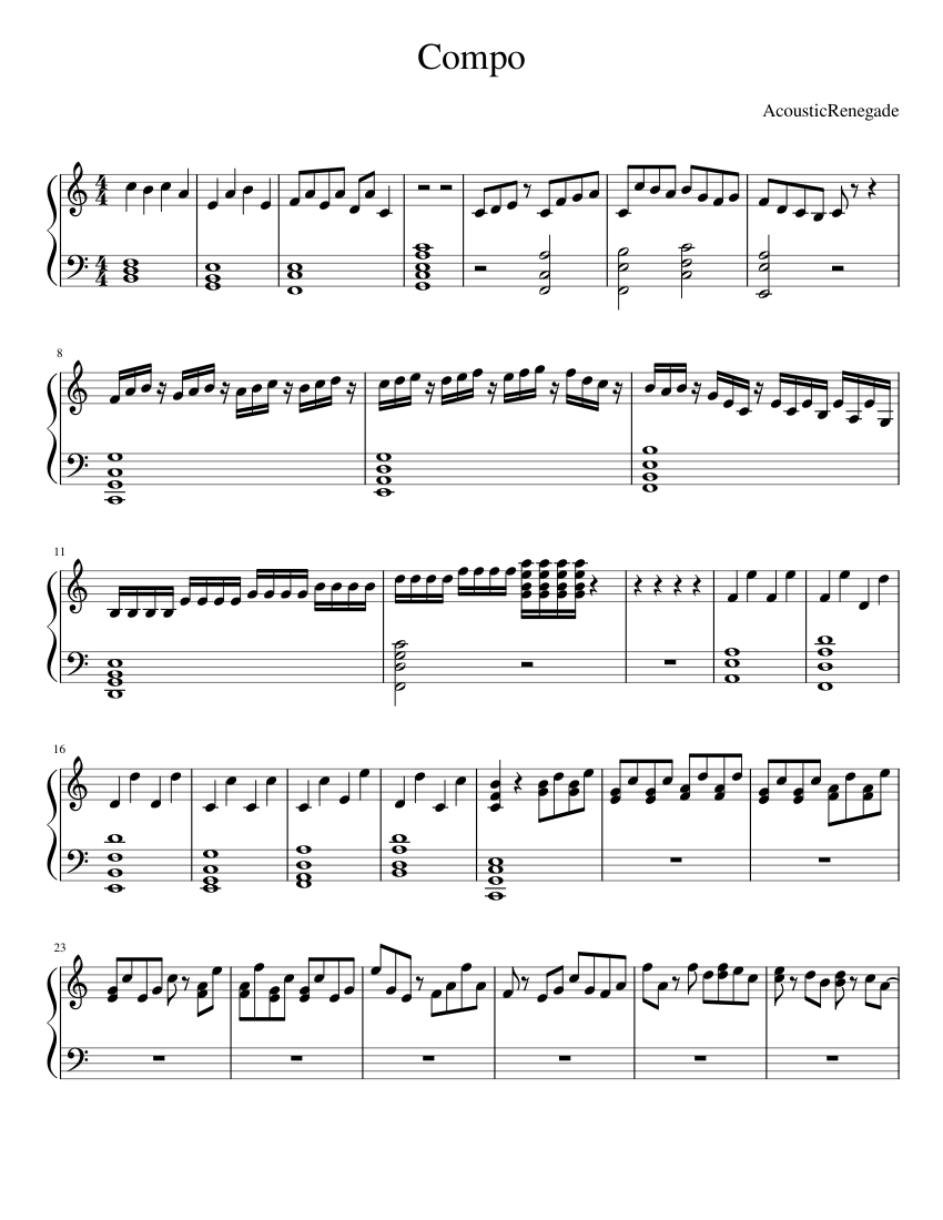 Compo Sheet Music for Piano (Solo) Easy | MuseScore.com