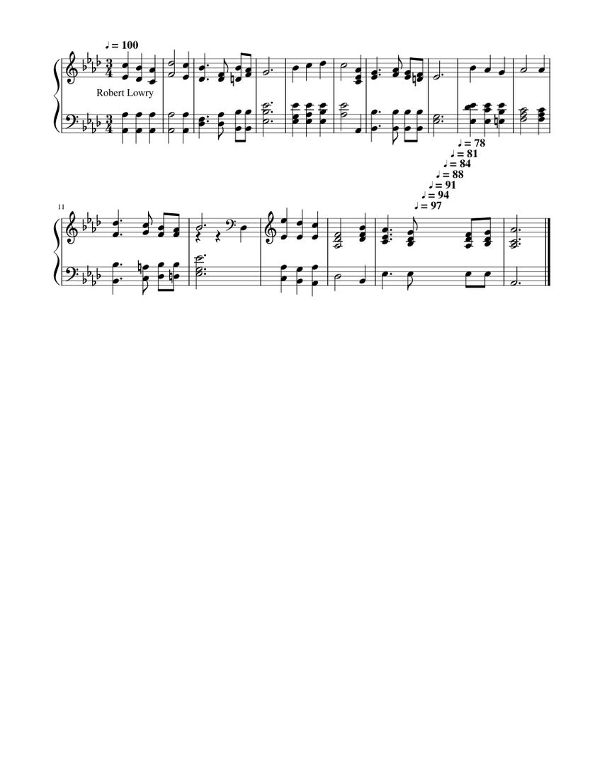 Savior, again to Thy dear name we raise (Lowry) - Robert Lowry Sheet ...