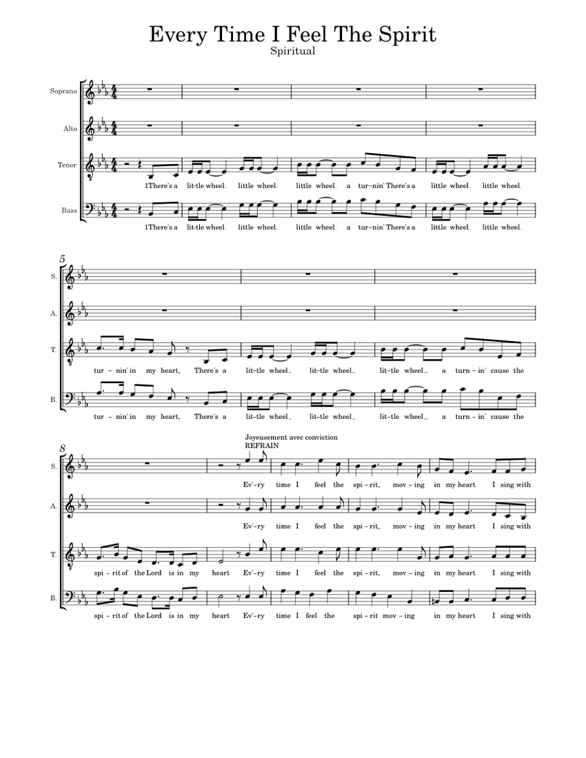 Every Time I Feel The Spirit – African-American Spiritual Sheet Music ...