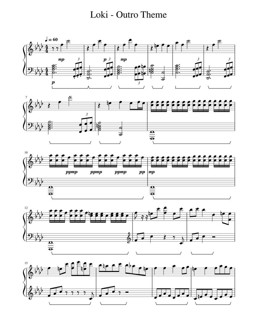 Loki - Outro Theme – The Blue Notes Loki - Outro Theme Sheet Music for ...