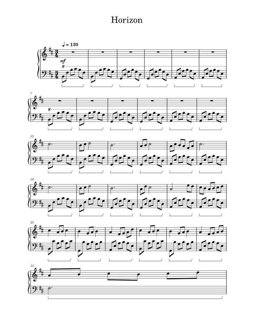 Horizon Sheet music for Piano (Solo) Easy | Musescore.com