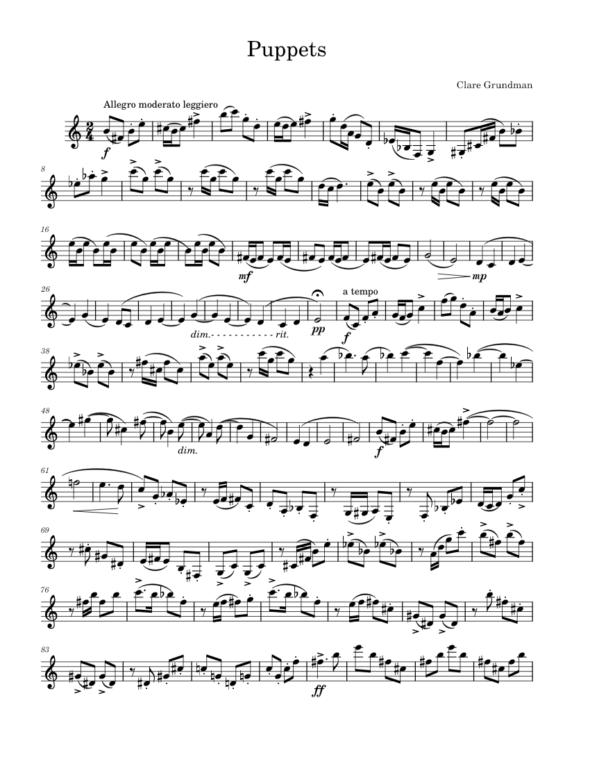 Puppets – Clare Grundman Puppets Sheet Music for Piano (Solo) easy ...