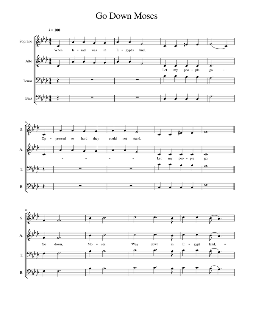 19-Go Down Moses - piano tutorial