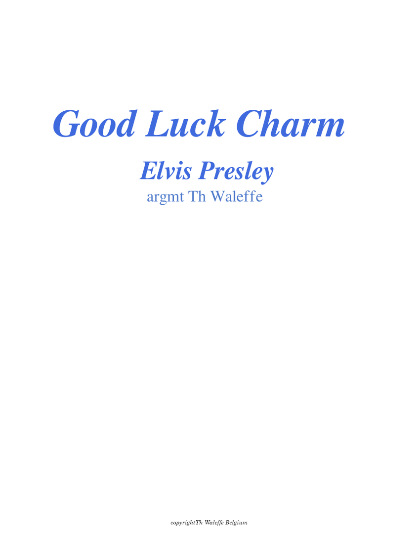 good luck charm - elvis presley Sheet music for Piano, Trombone ...