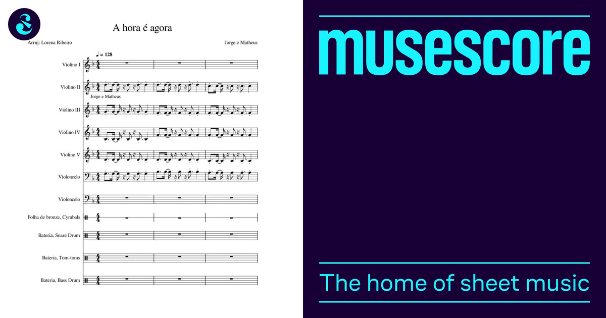 A Hora é Agora Sheet Music for Violin, Cello, Drum group (Mixed ...