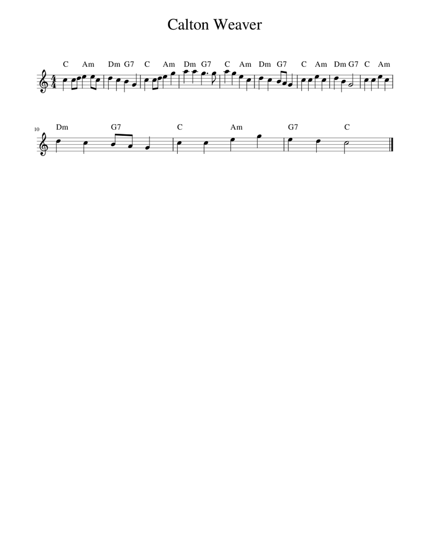 Calton Weaver Sheet music for Piano (Solo) | Musescore.com