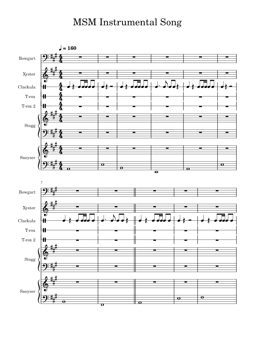 MSM_Instrumental_Song Sheet music for Piano, Cello, Bass guitar, Hand ...