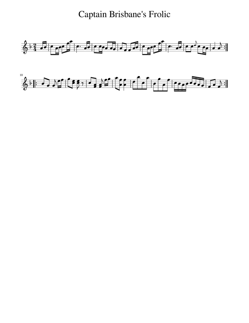 Captain Brisbane's Frolic Sheet music for Piano (Solo) | Musescore.com