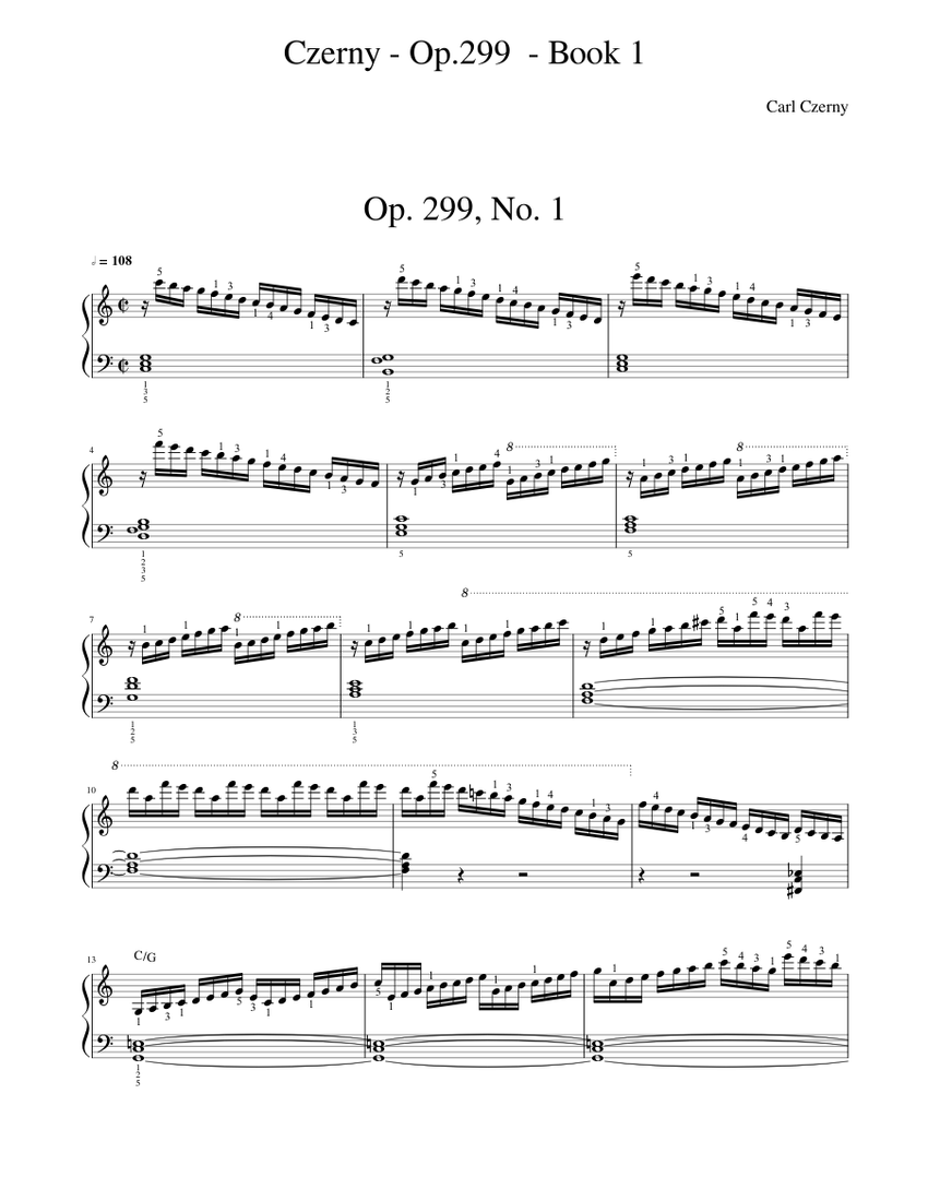 Czerny - Op299 - Book 1 Sheet music for Piano (Solo) | Musescore.com