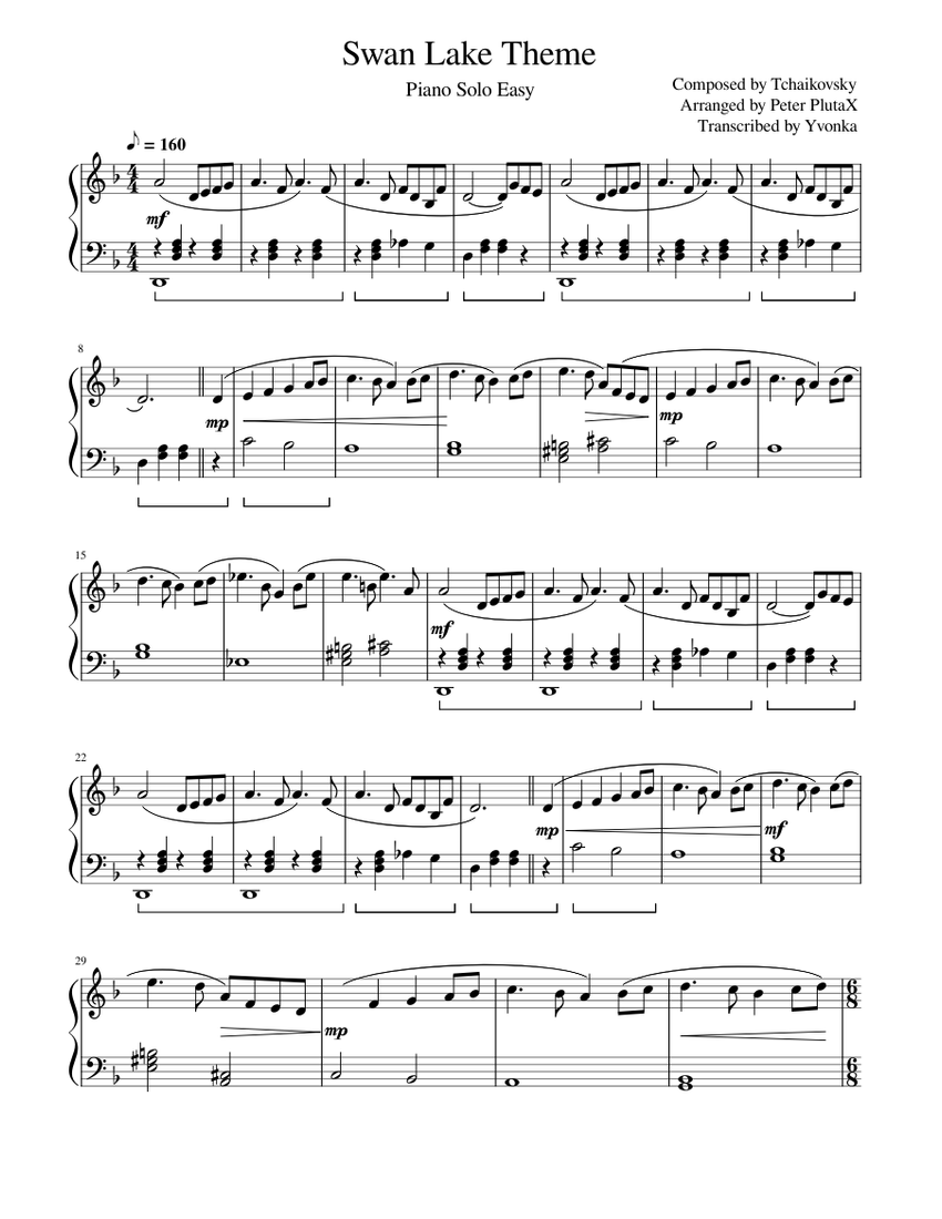 swan lake Sheet music for Piano (Solo) | Musescore.com