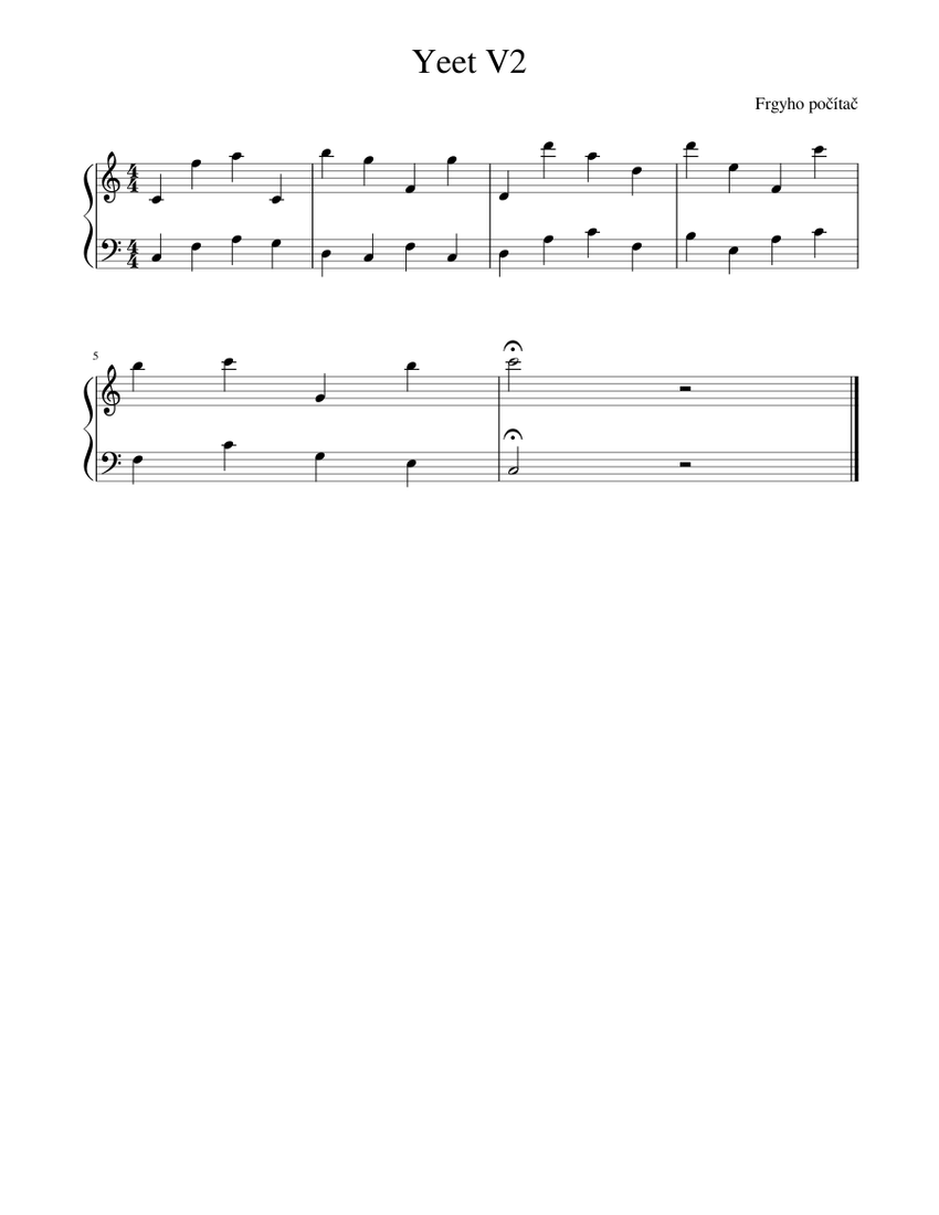 Yeet v2 Sheet music for Piano (Solo) Easy | Musescore.com