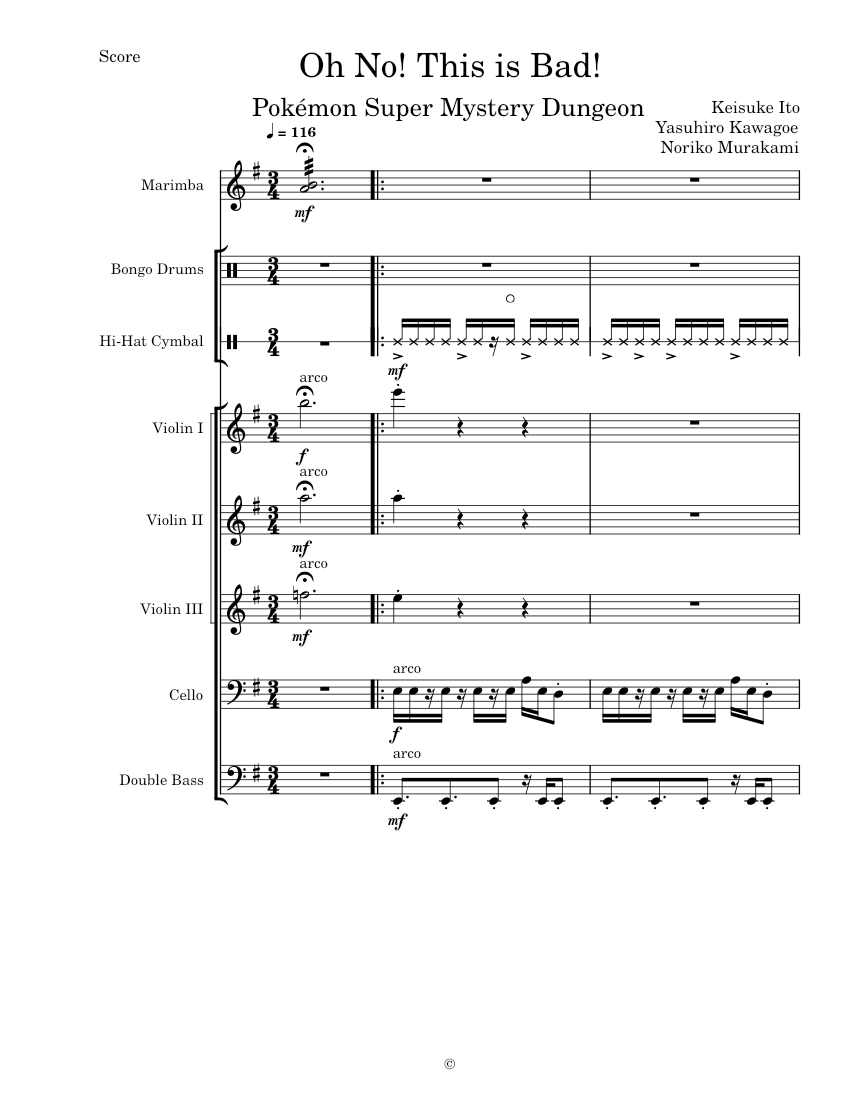 Oh No! This is Bad! (Pokémon Super Mystery Dungeon) - Transcribed Score ...