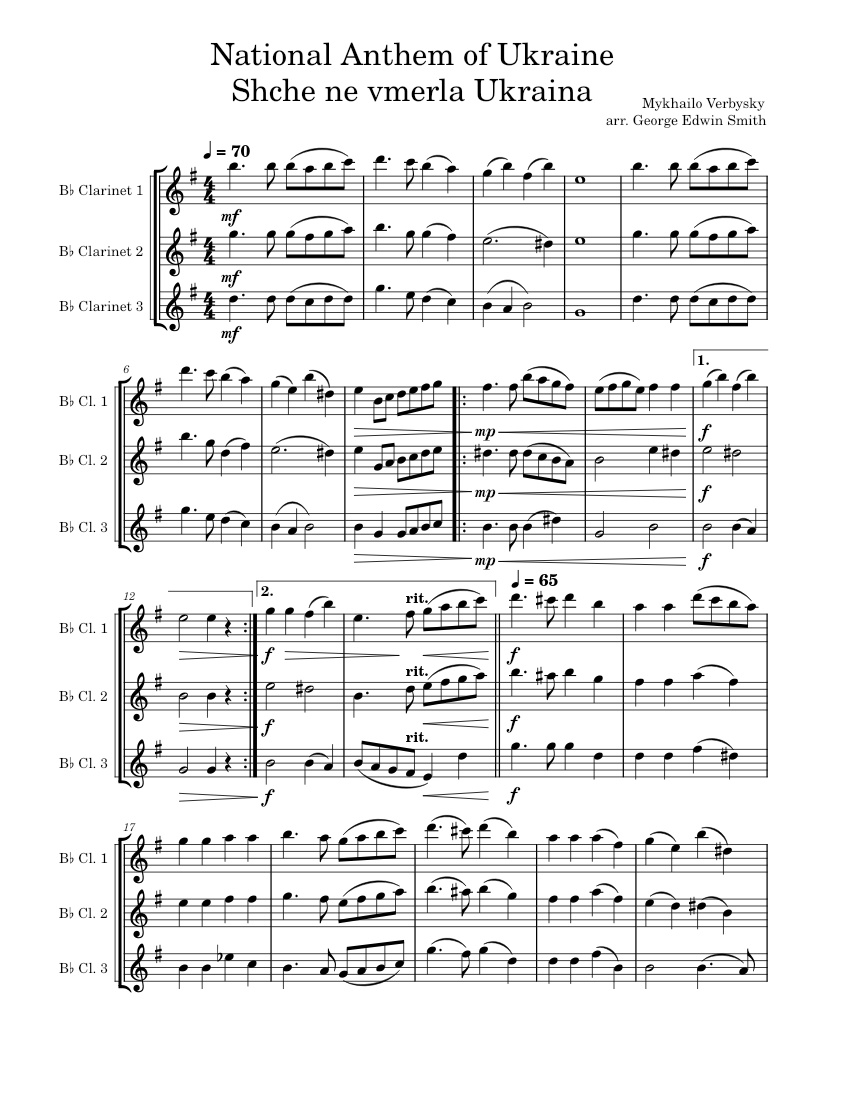 Shche ne vmerla Ukrainy National Anthem of Ukraine – Mykhaylo ...
