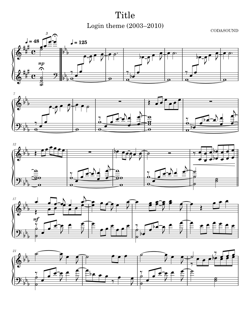 Selections from MapleStory OST Sheet Music for Piano (Solo) | MuseScore.com