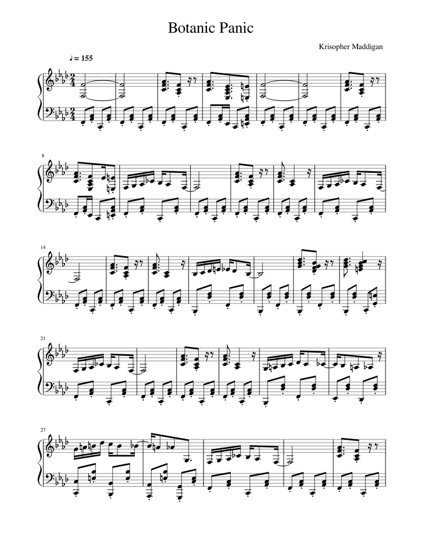 Botanic Panic Sheet Music for Piano (Solo) | MuseScore.com
