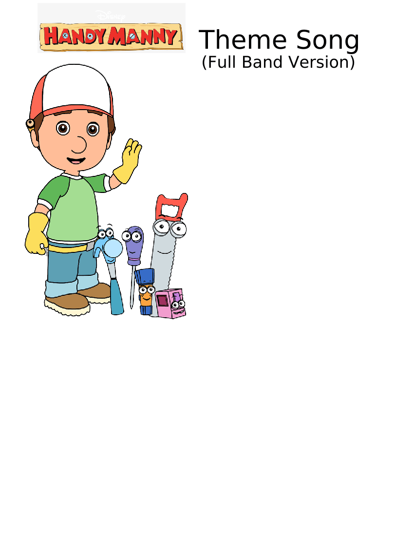 Handy Manny Theme Song (Full Band Version) Sheet Music for Piano ...