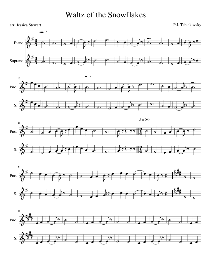 Waltz of the Snowflakes Sheet Music for Piano (Solo) Easy | MuseScore.com