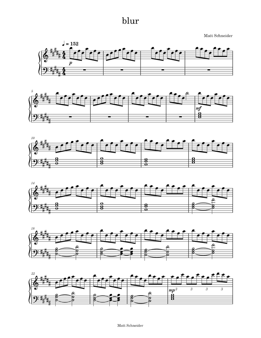 blur - piano tutorial