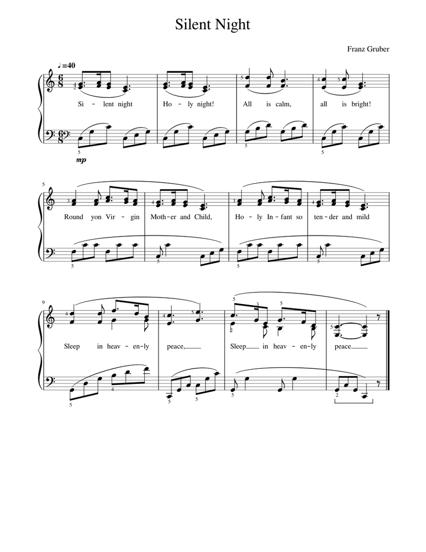Silent Night Sheet music for Piano (Solo) | Musescore.com