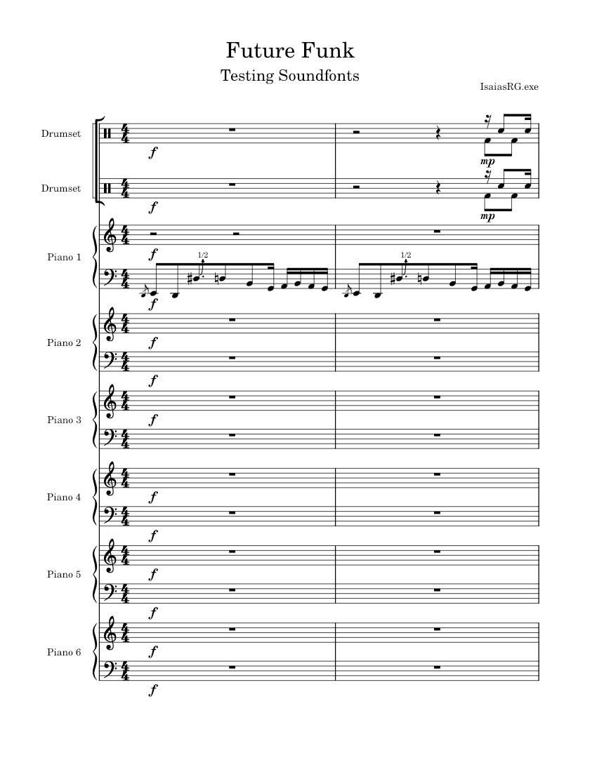 Future Funk Sheet Music for Piano, Drum group (Mixed Ensemble ...