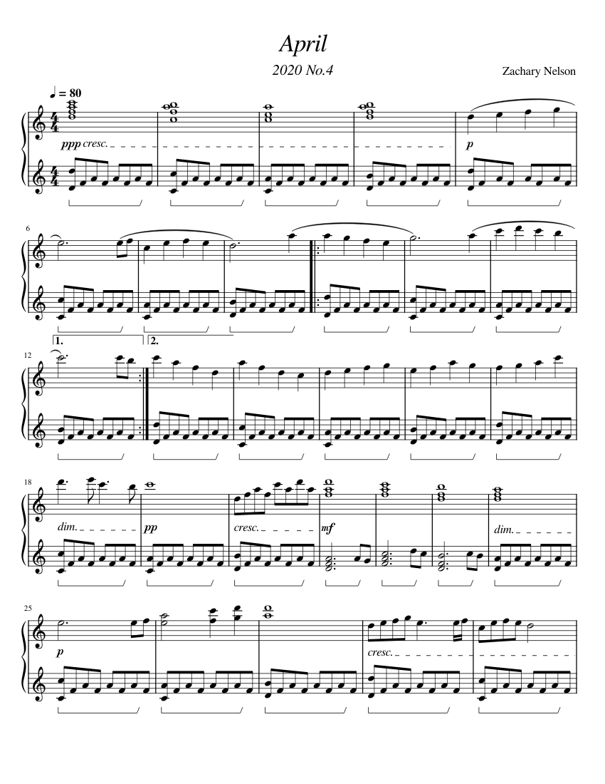 April Sheet music for Piano (Solo) | Musescore.com