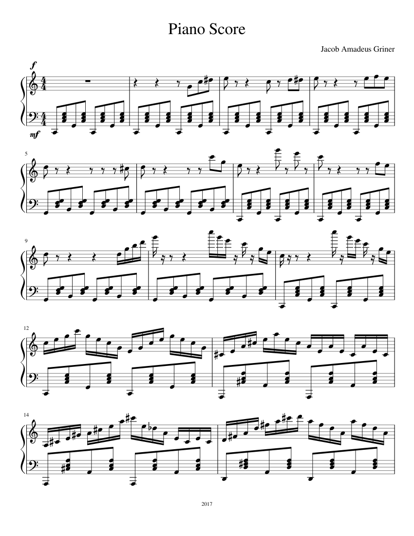 Piano Score Sheet Music for Piano (Solo) | MuseScore.com