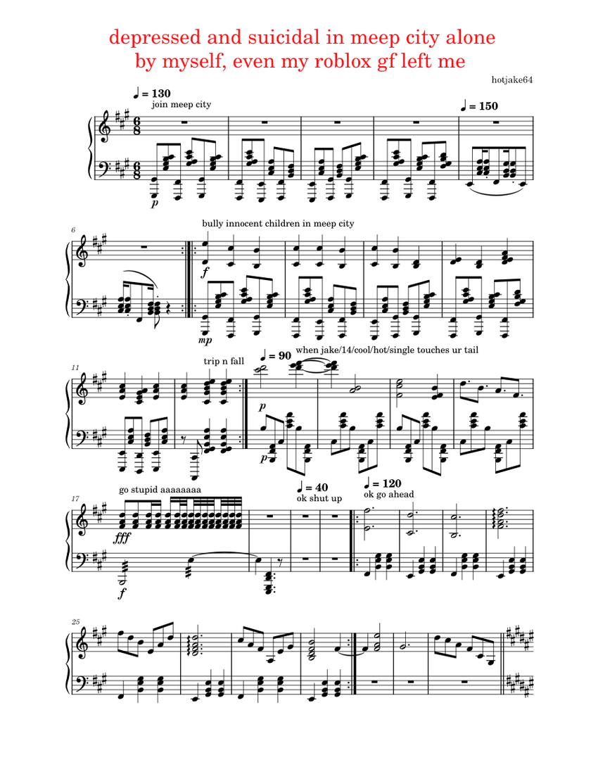 depressed Sheet music for Piano (Solo) | Musescore.com