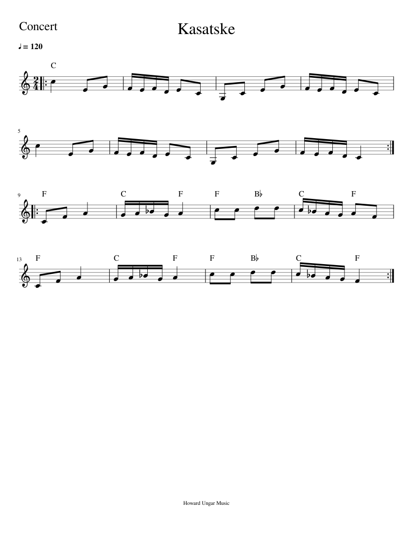 Kasatske Sheet music for Clarinet in b-flat (Solo) | Musescore.com