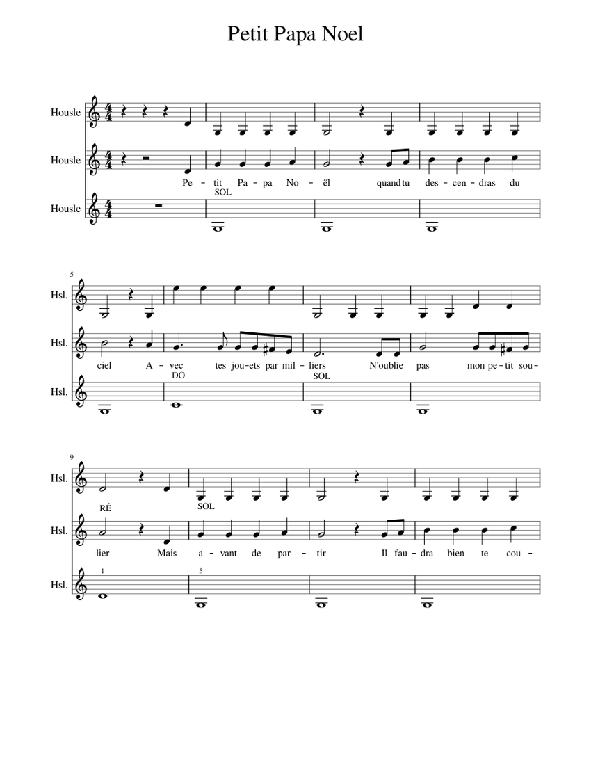 Petit Papa Noel Sheet music for Violin (String Trio) | Musescore.com