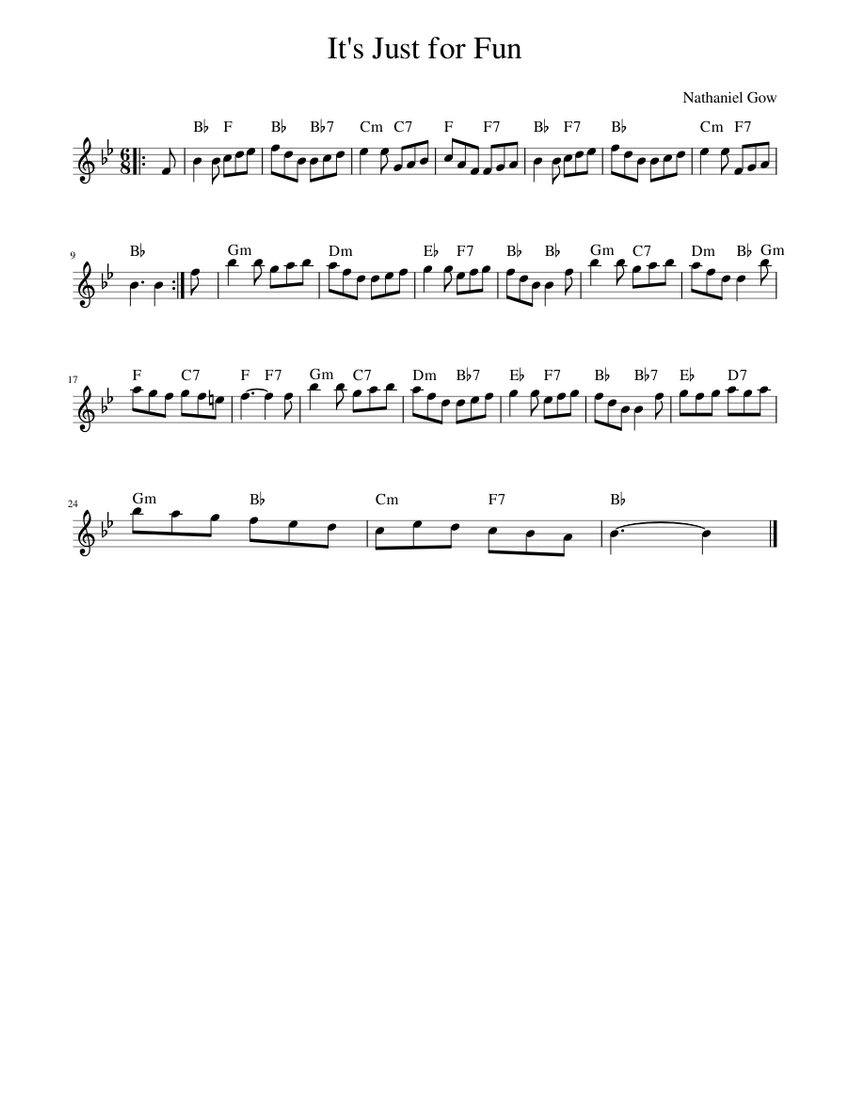 Nathaniel Gow - It's Just for Fun Sheet music for Piano (Solo) Easy ...