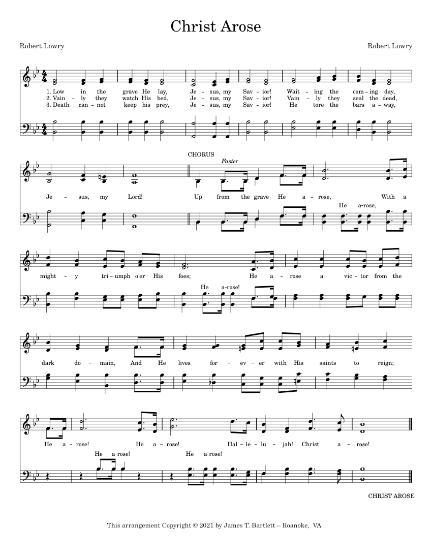 Christ Arose Sheet Music for Piano (Solo) Easy | MuseScore.com