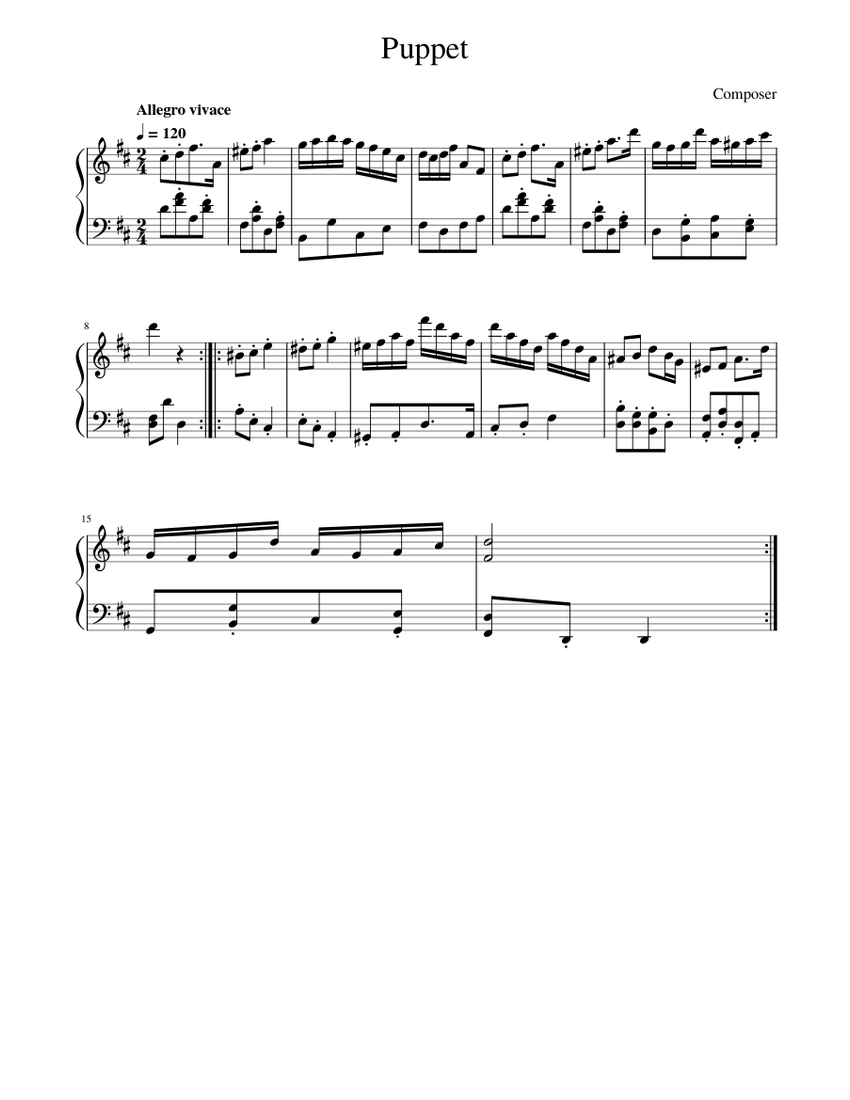 Puppet Sheet music for Piano (Solo) Easy | Musescore.com