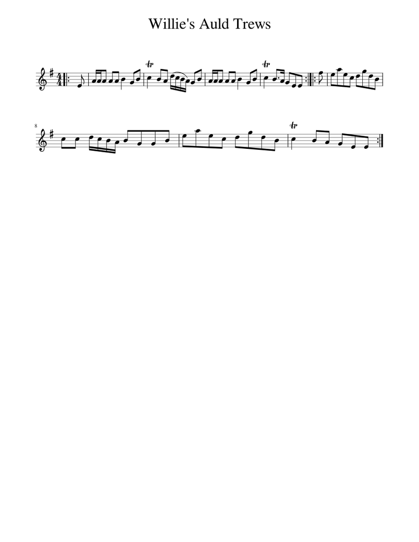 Willie's Auld Trews Sheet music for Piano (Solo) Easy | Musescore.com