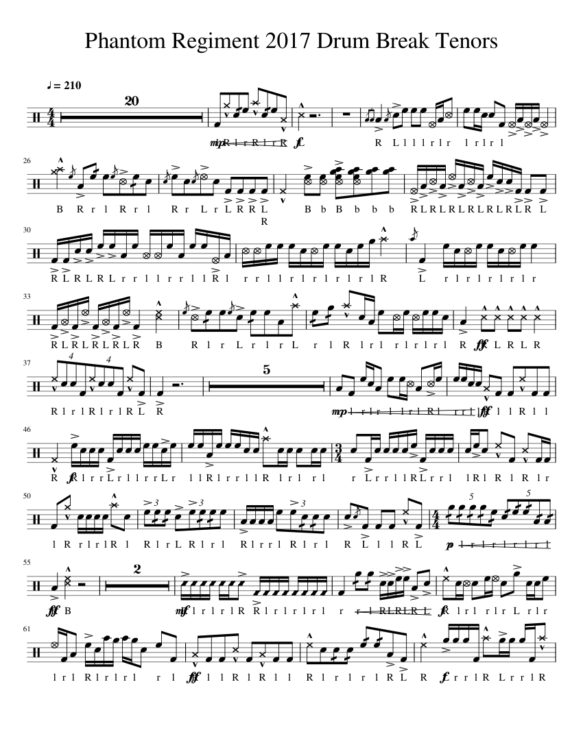 phantom regiment drumline packet