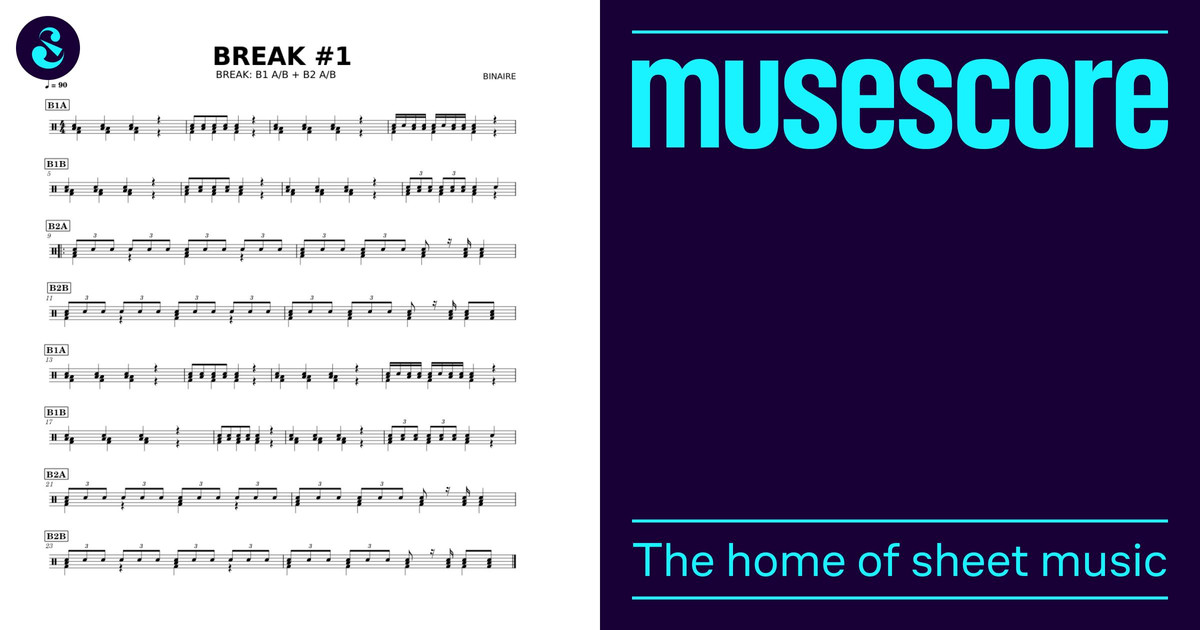 BREAK B1+B2 Sheet music for Drum group (Solo) | Musescore.com