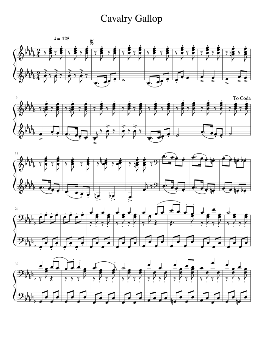 Cavalry Gallop Sheet Music for Piano (Solo) Easy | MuseScore.com