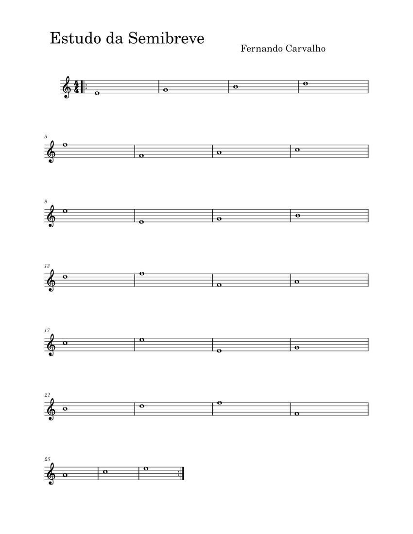 ESTUDO DA SEMIBREVE Sheet music for Piano (Solo) | Musescore.com